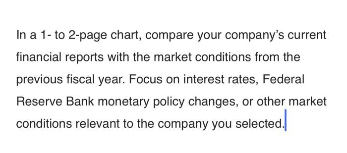 Solved In a 1- to 2-page chart, compare your company's | Chegg.com