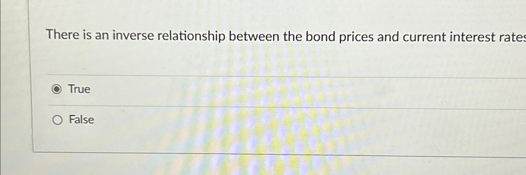 Solved There is an inverse relationship between the bond | Chegg.com