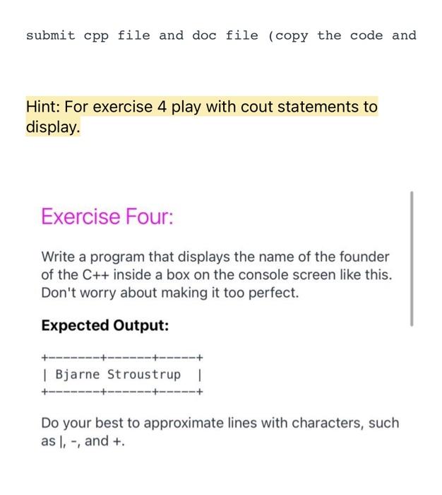 Solved submit cpp file and doc file (copy the code and Hint: | Chegg.com