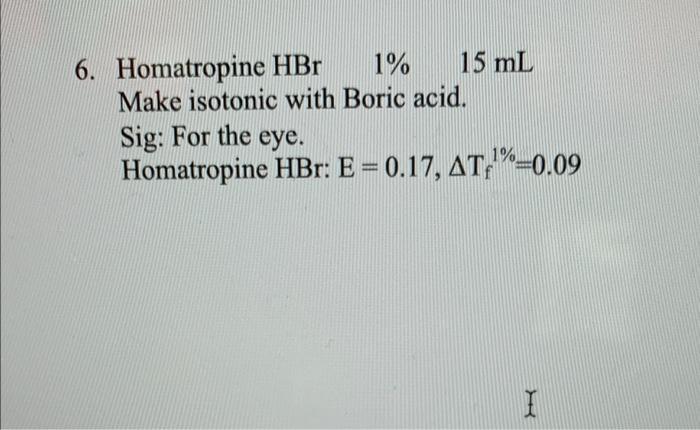 Solved Make the following prescriptions isotonic: Use sodium | Chegg.com