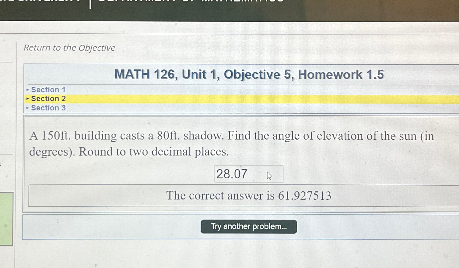 Solved Return to the ObjectiveMATH 126, ﻿Unit 1, ﻿Objective | Chegg.com