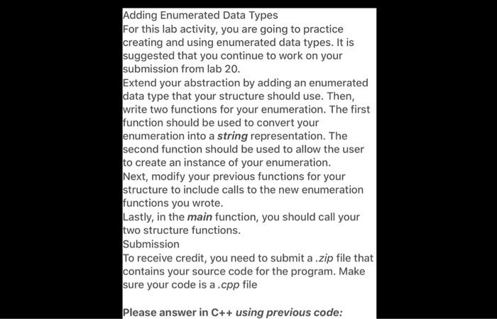 Adding Enumerated Data Types For this lab activity, | Chegg.com