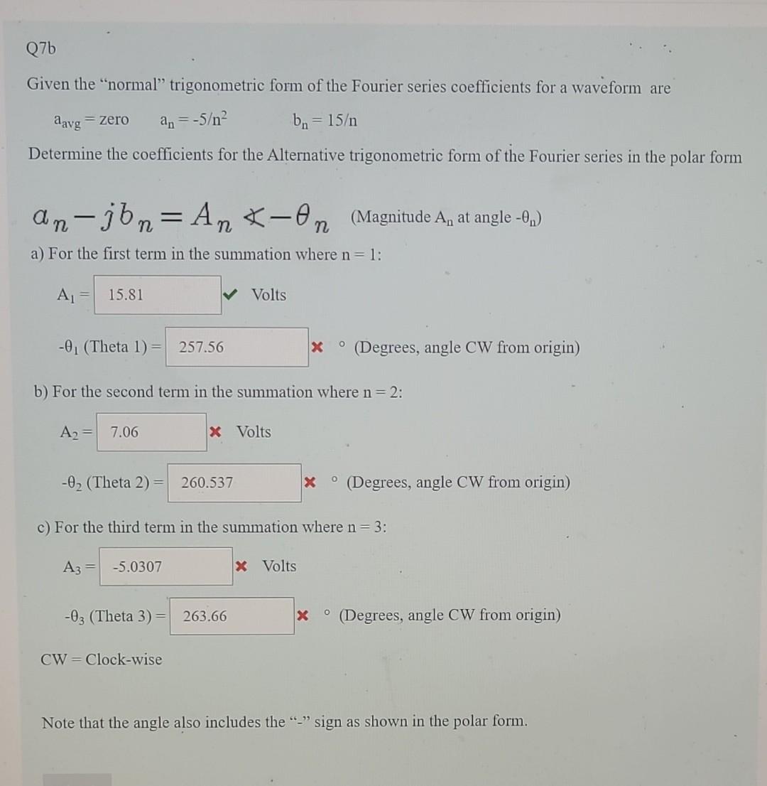 Solved Given the "normal" trigonometric form of the Fourier | Chegg.com