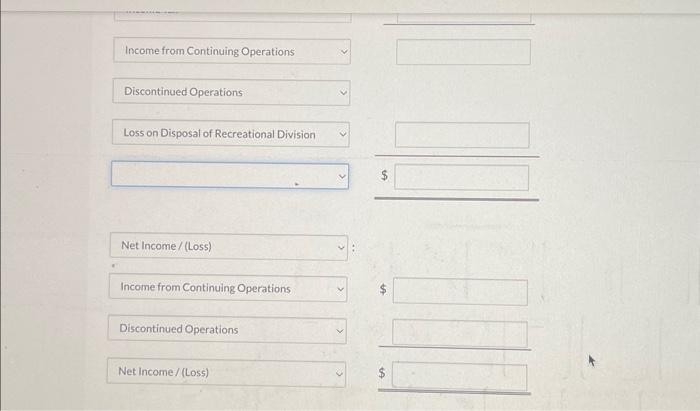 Solved Income from Continuing Operations Discontinued | Chegg.com