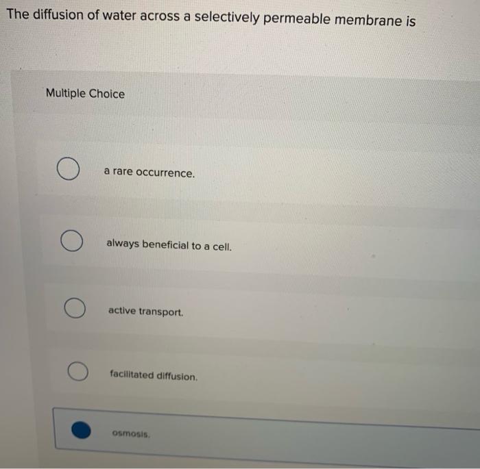 Solved Simple diffusion Multiple Choice moves molecules | Chegg.com