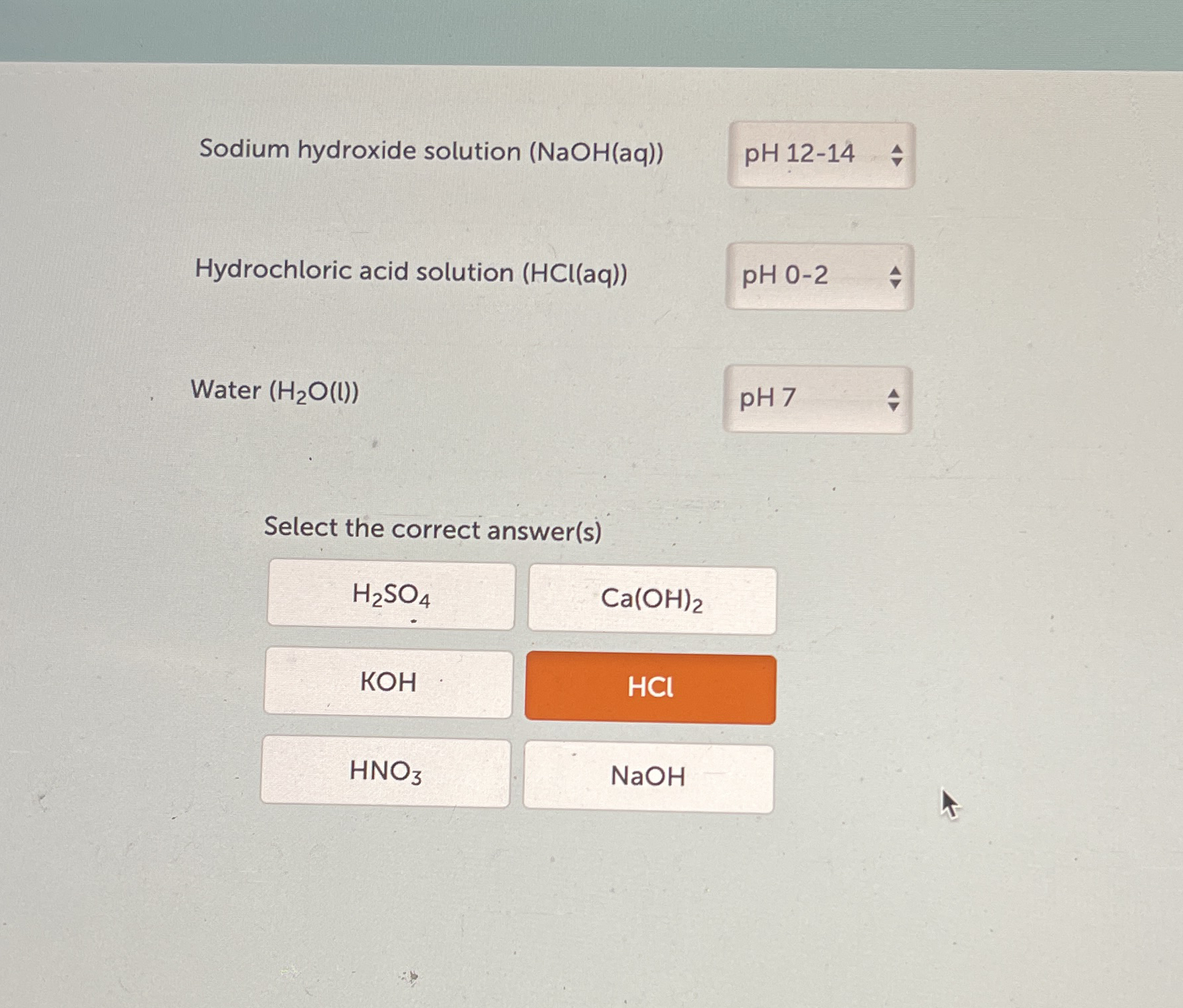 Sodium hydroxide solution ( ﻿NaOH(aq) )Hydrochloric | Chegg.com