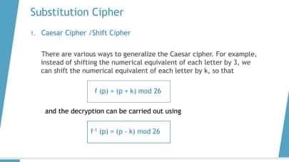 Solved Substitution Cipher 1. Caesar Cipher /Shift Cipher | Chegg.com