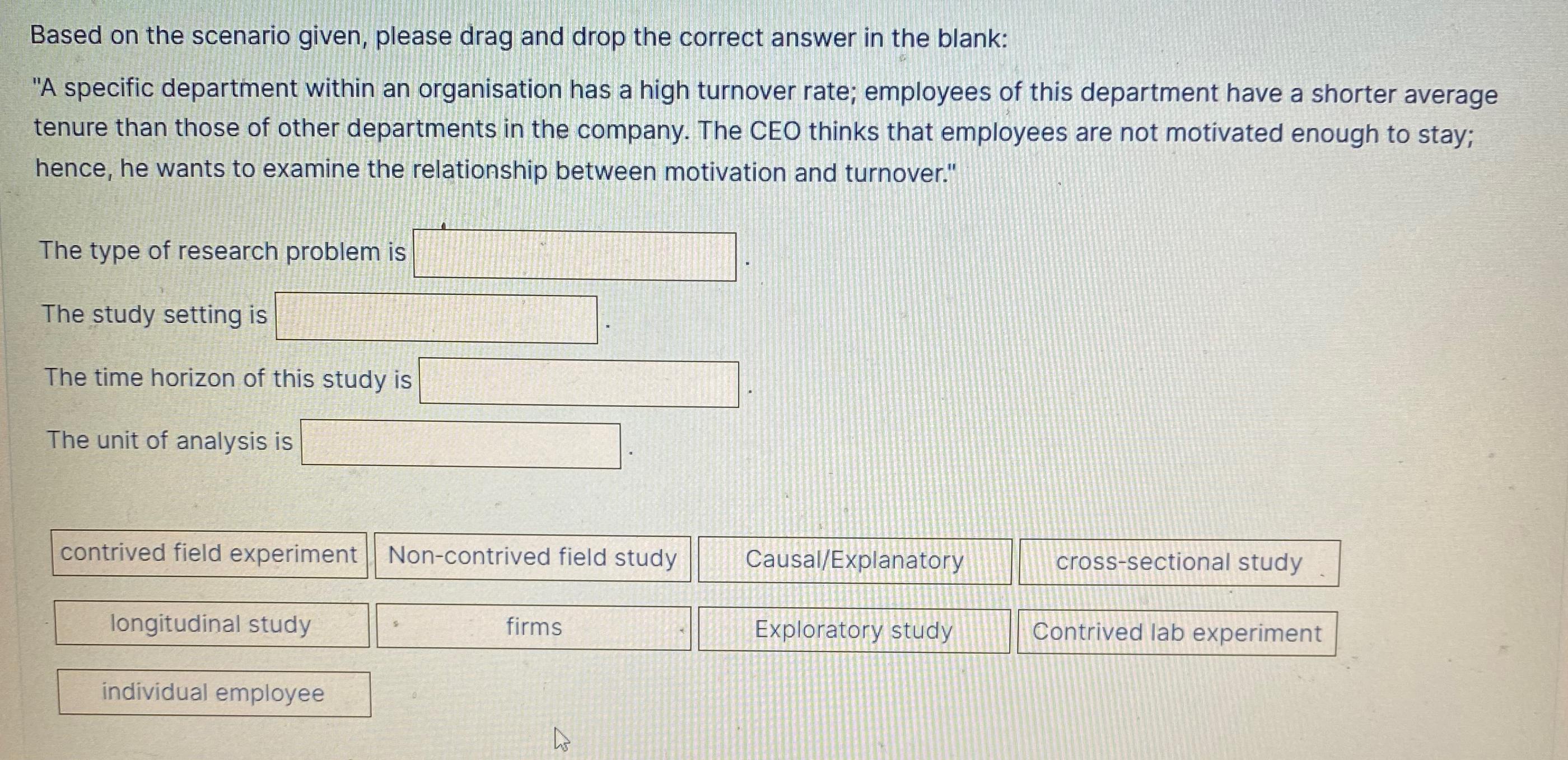 Solved Based on the scenario given, please drag and drop the | Chegg.com