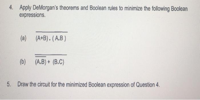 Solved Review Questions 1. Write Demorgan's theorems for 3 - | Chegg.com