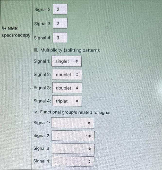 Solved C=O stretch: i. Wavenumber (cm−1) : ii. Functional | Chegg.com