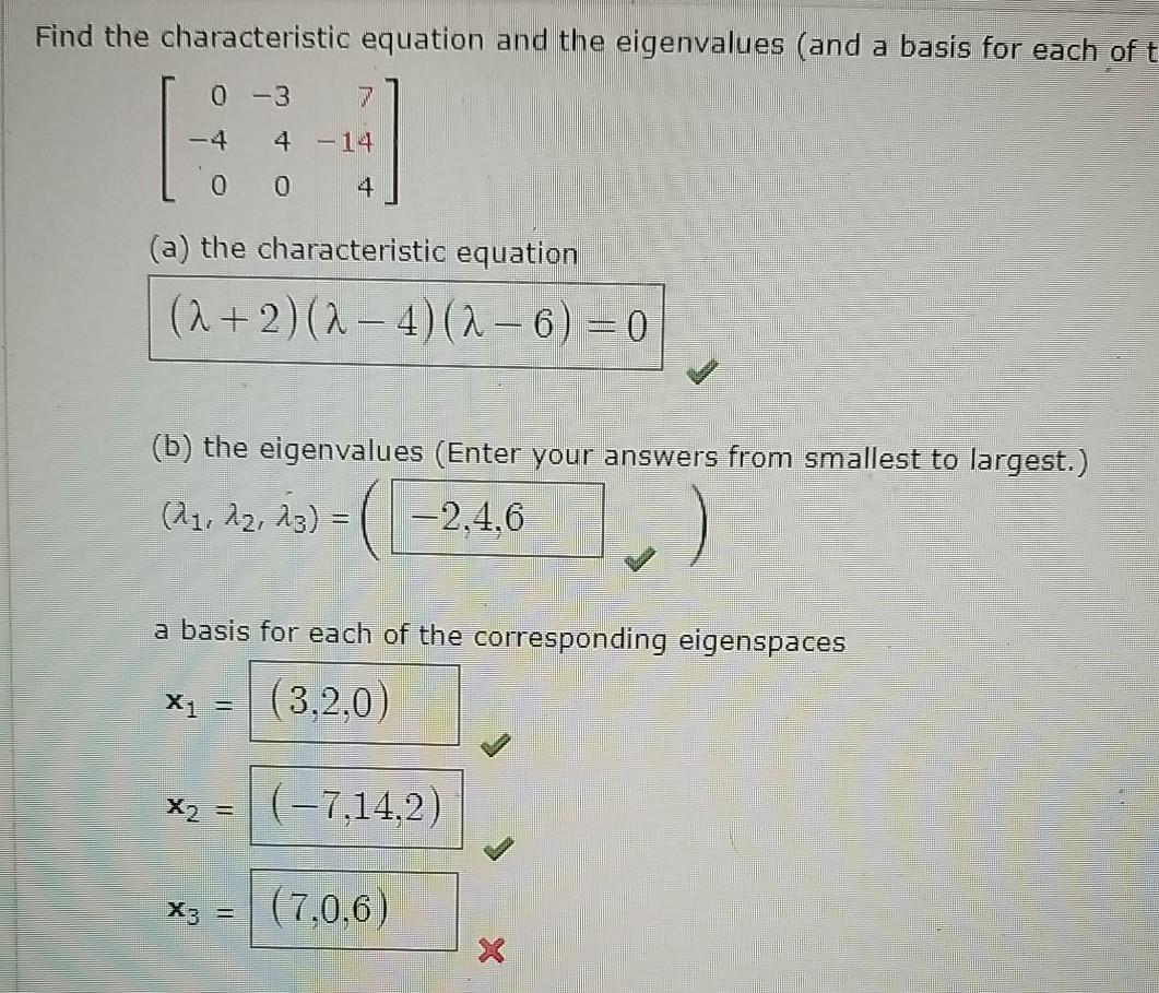 Solved Find the characteristic equation and the eigenvalues | Chegg.com