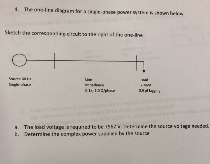 Solved 4. The one-line diagram for a single-phase power | Chegg.com