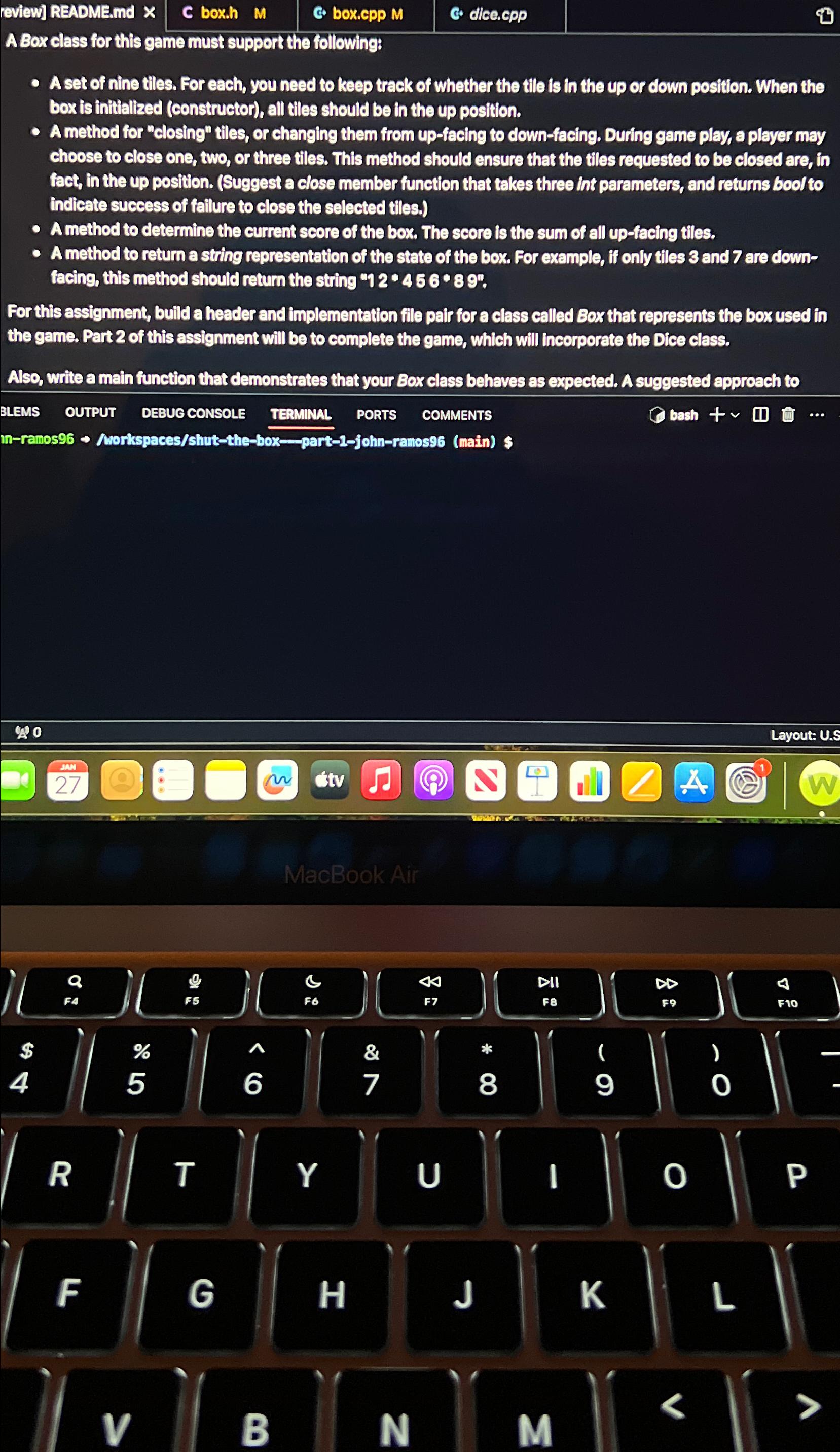 Solved Steps for...A Box class for this game must support | Chegg.com