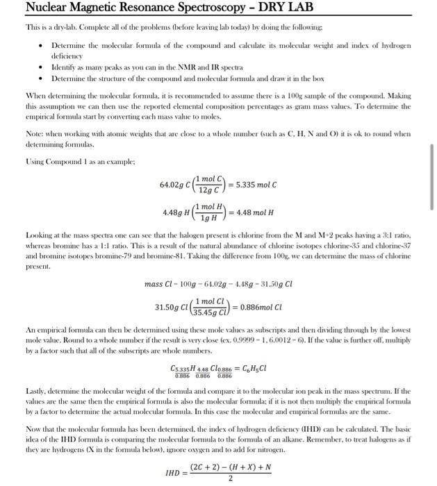 Solved Nuclear Magnetic Resonance Spectroscopy Objectives: | Chegg.com