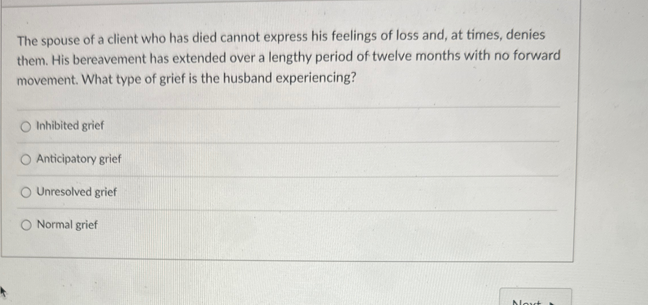 Solved The spouse of a client who has died cannot express | Chegg.com
