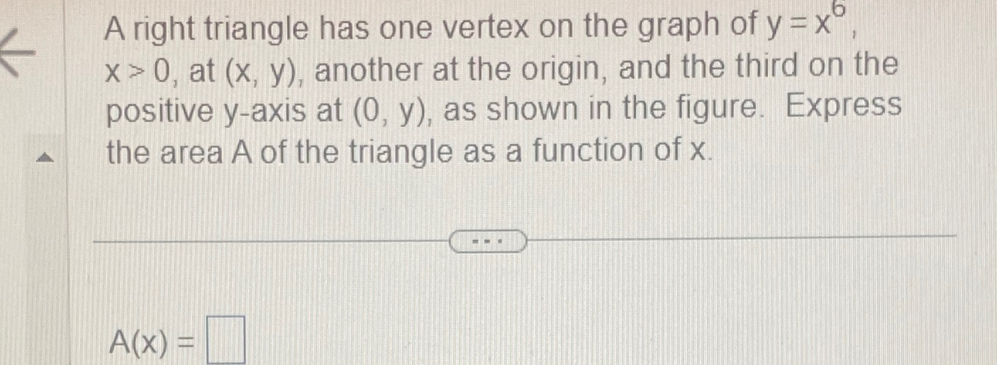 Solved A right triangle has one vertex on the graph of | Chegg.com