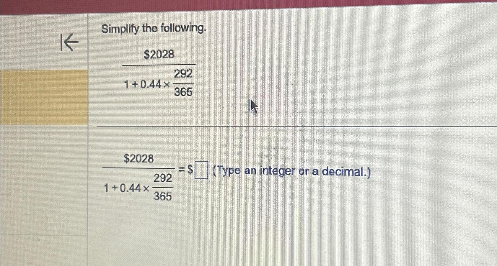 Solved Simplify the | Chegg.com