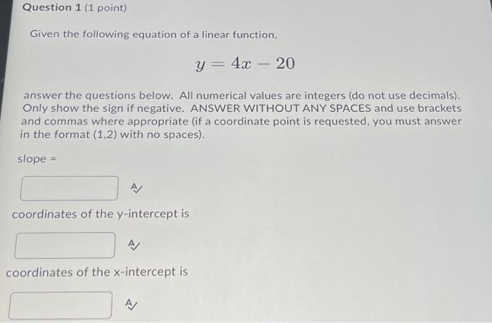 Solved Question 1 (1 point) Given the following equation of | Chegg.com