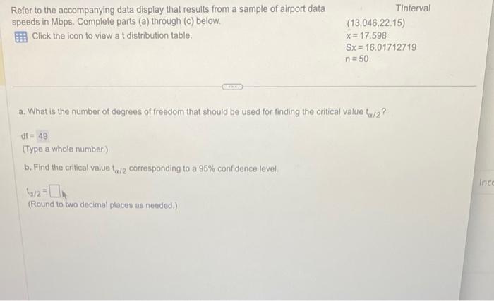 Solved Refer to the accompanying data display that results | Chegg.com