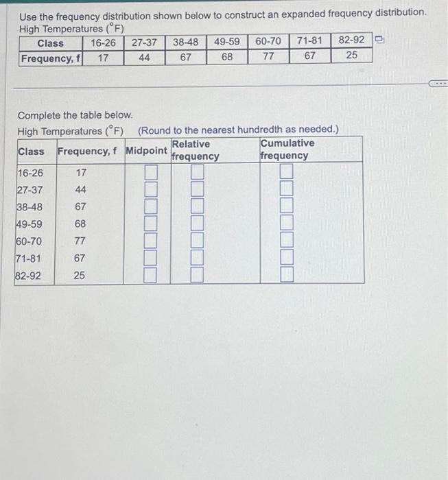 Solved Use the frequency distribution shown below to | Chegg.com