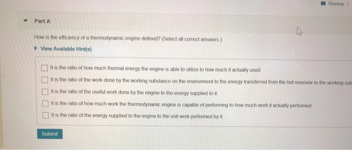 Solved Review Part A How is the efficiency of a | Chegg.com
