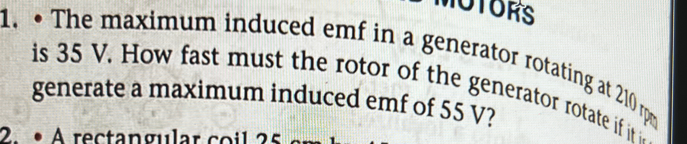 Solved The maximum induced emf in a generator rotating at | Chegg.com