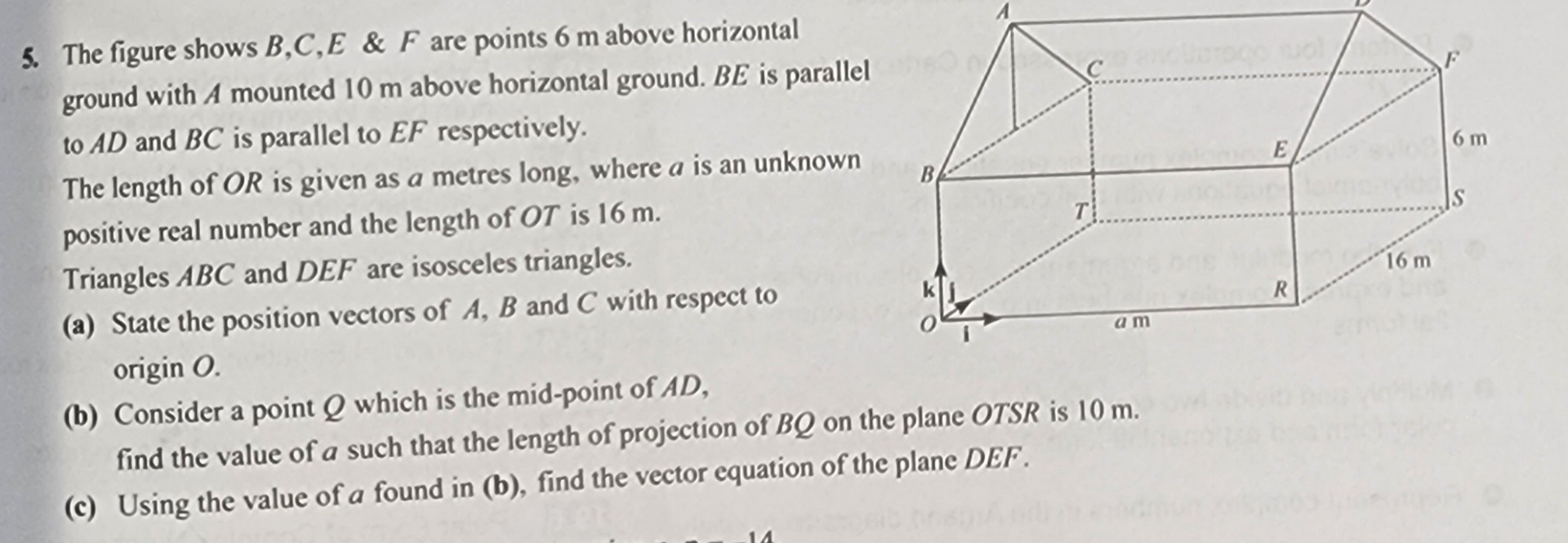 Solved The figure shows B,C,E&F ﻿are points 6m ﻿above | Chegg.com