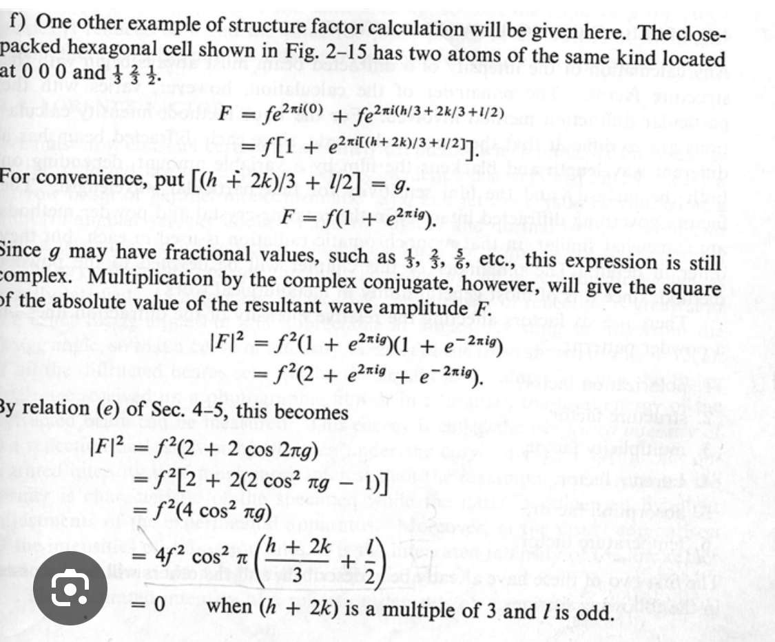 Solved f) ﻿One other example of structure factor calculation | Chegg.com