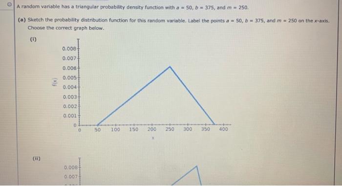 Solved A random variable has a triangular probability | Chegg.com