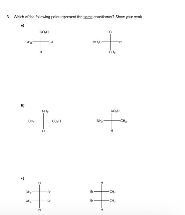 Solved 3. Which of the following pairs represent the same | Chegg.com