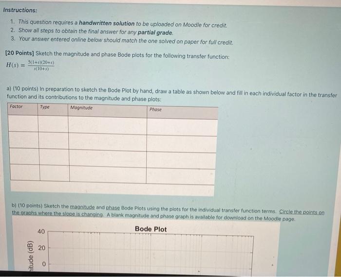 Solved Instructions: 1. This question requires a handwritten | Chegg.com