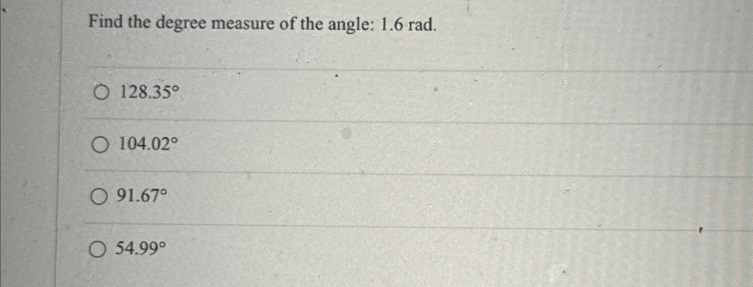Solved Find the degree measure of the angle: | Chegg.com