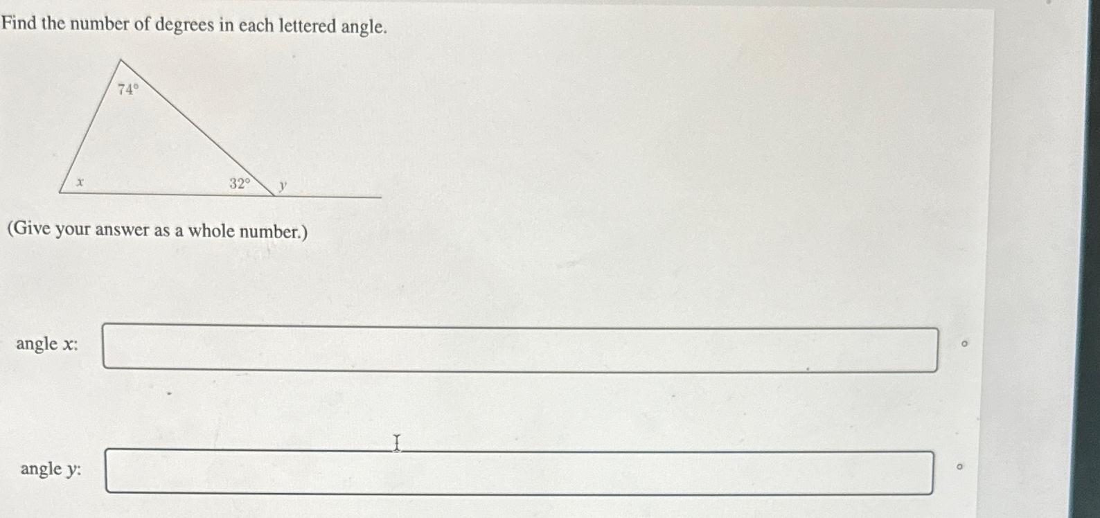 Solved Find the number of degrees in each lettered | Chegg.com