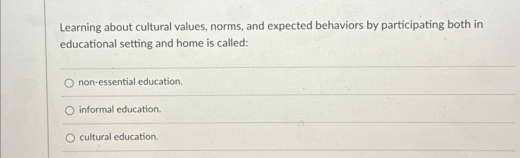 Solved Learning about cultural values, norms, and expected | Chegg.com