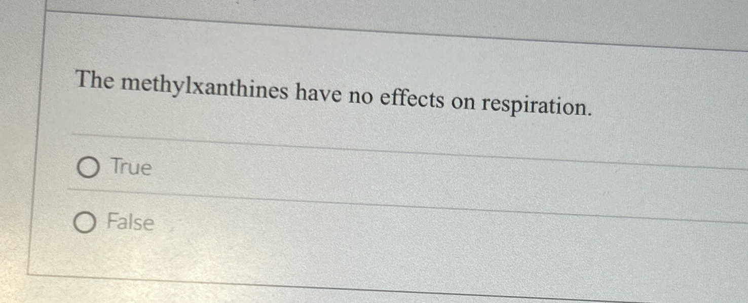 Solved The methylxanthines have no effects on | Chegg.com