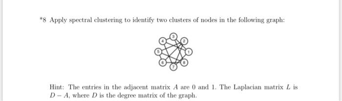 8 Apply Spectral Clustering To Identify Two Clusters