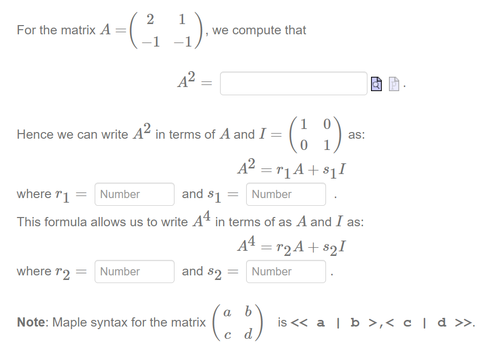 Solved For the matrix A=([2,1],[-1,-1]), ﻿we compute | Chegg.com