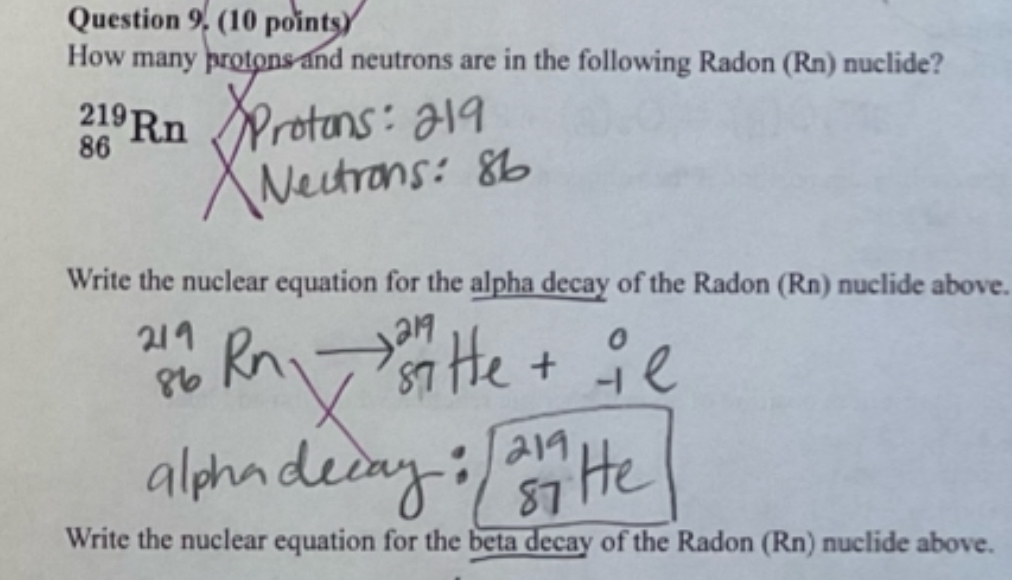 Solved Question 9. (10 ﻿points)How many protons Ind neutrons | Chegg.com