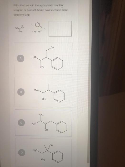Solved Fill in the box with the appropriate reactant, | Chegg.com