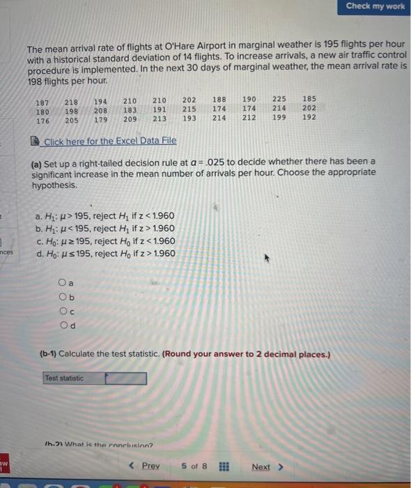 Solved The mean arrival rate of flights at O'Hare Airport in | Chegg.com