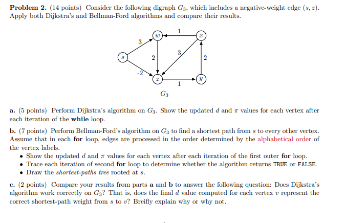 Solved Problem 2. (14 ﻿points) ﻿Consider the following | Chegg.com