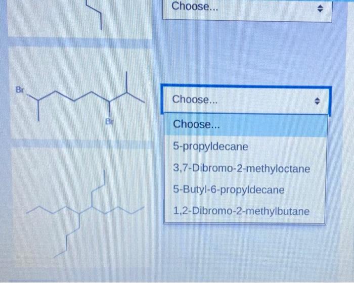 Solved Choose... Br Choose... Br Choose... 5-propyldecane | Chegg.com