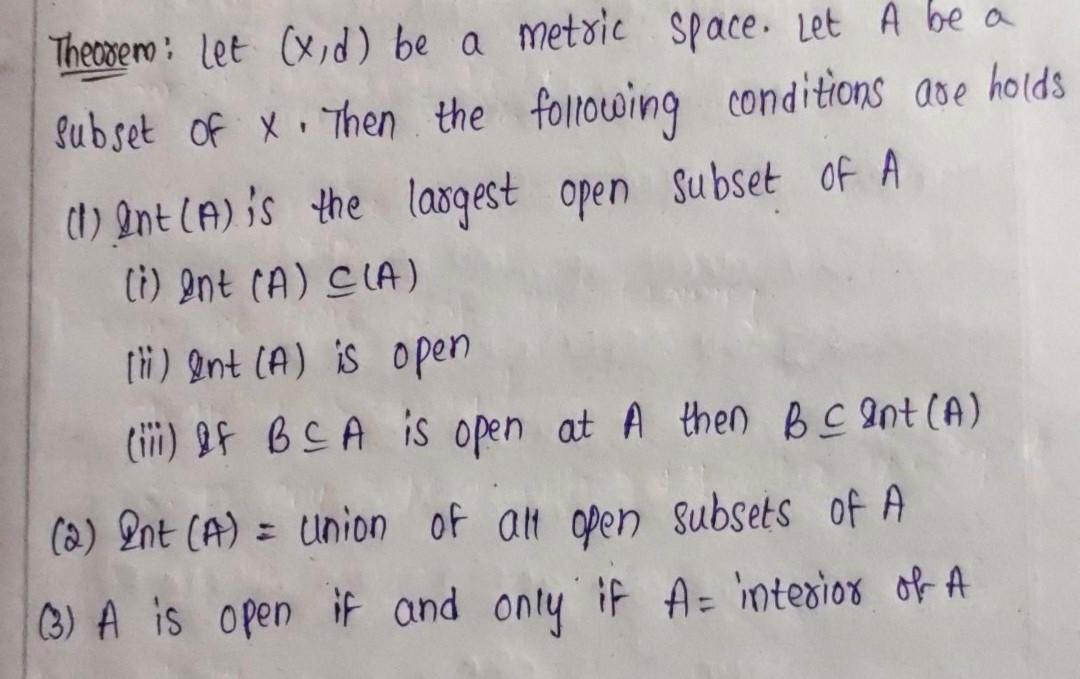 Solved let (x, d) be a metric space. let A be a subset of | Chegg.com