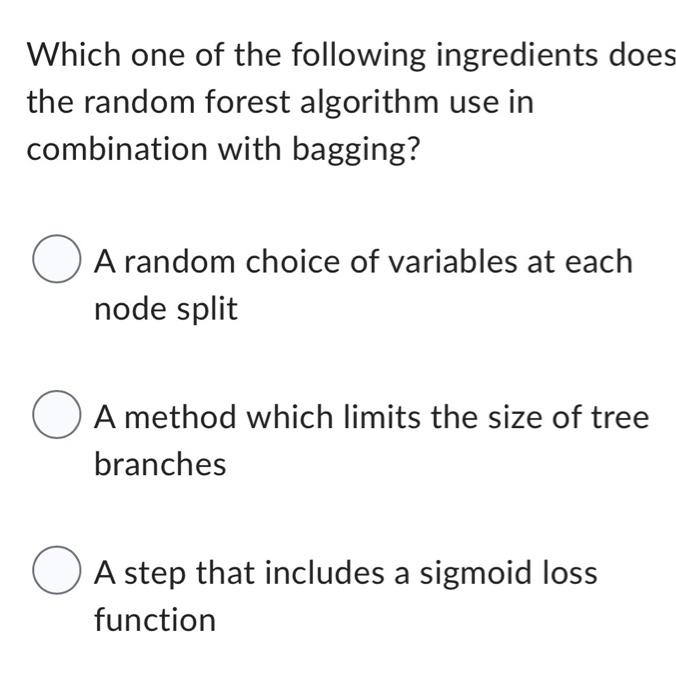Solved What does the acronym 'bagging' mean? Bootstrap | Chegg.com
