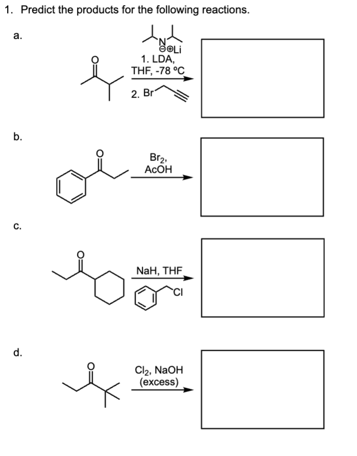 Solved Predict the products for the following | Chegg.com