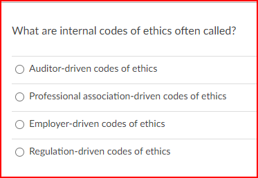 Solved What are internal codes of ethics often | Chegg.com