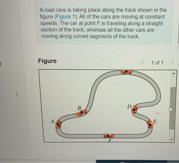 Solved A road race is taking place along the track shown in | Chegg.com