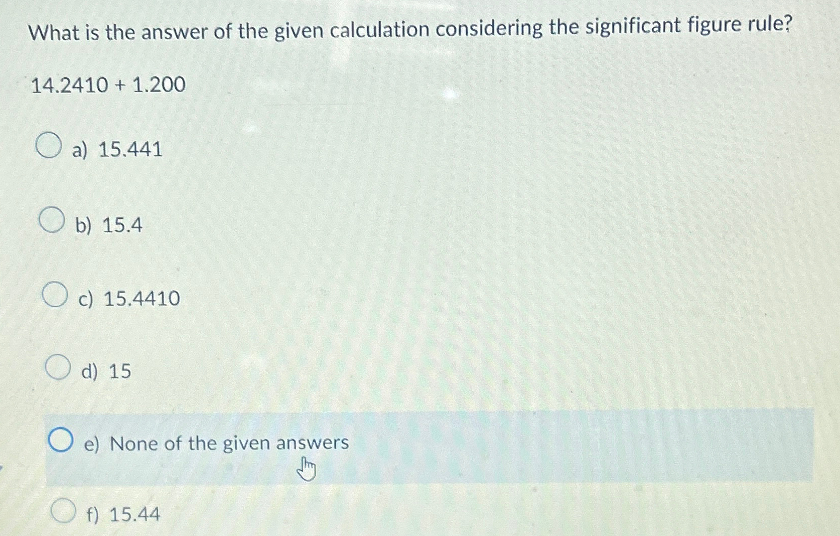 Solved What is the answer of the given calculation | Chegg.com