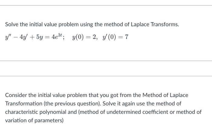 Solved Solve the initial value problem using the method of | Chegg.com