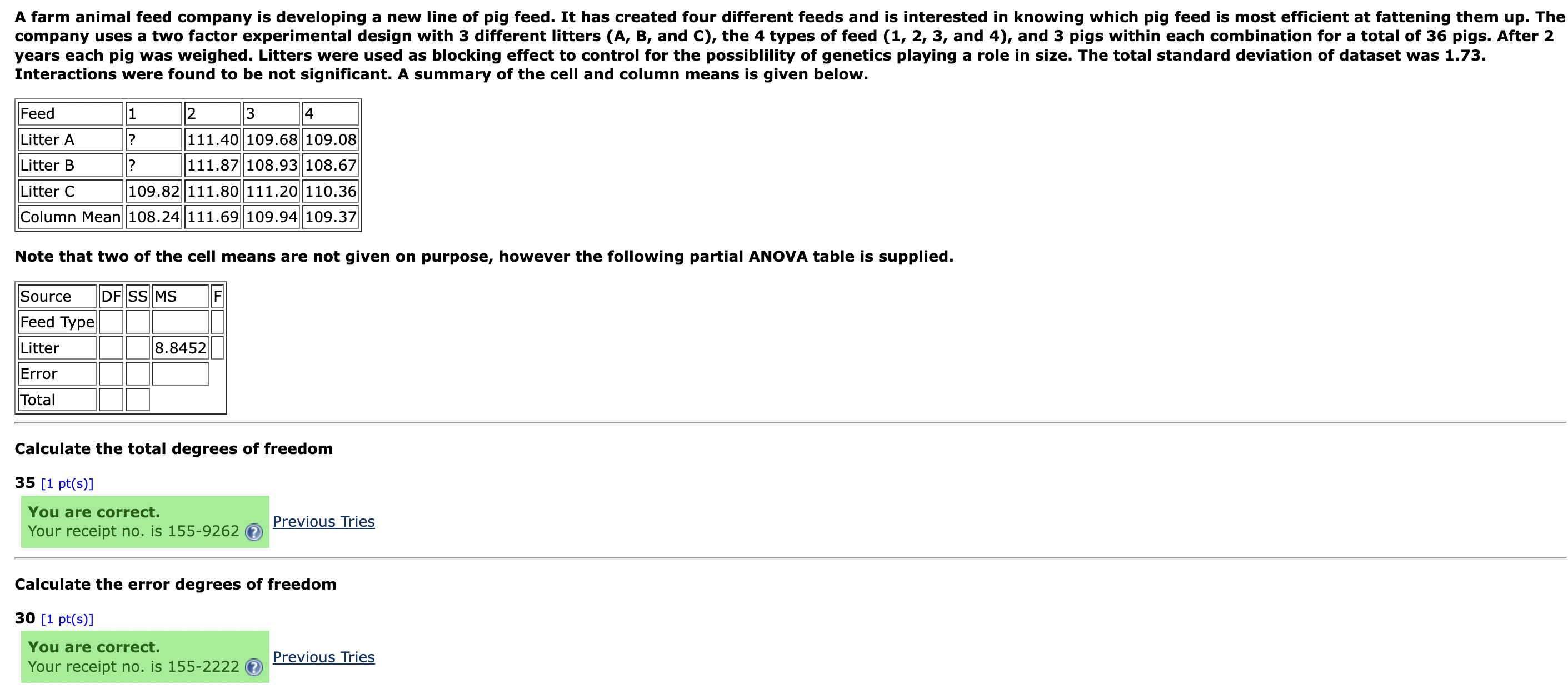 Solved Could you please answer the incorrect and empty | Chegg.com